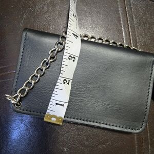 no brand | Bags | Black Leather Biker Chain Leather Biker Bi Fold ...